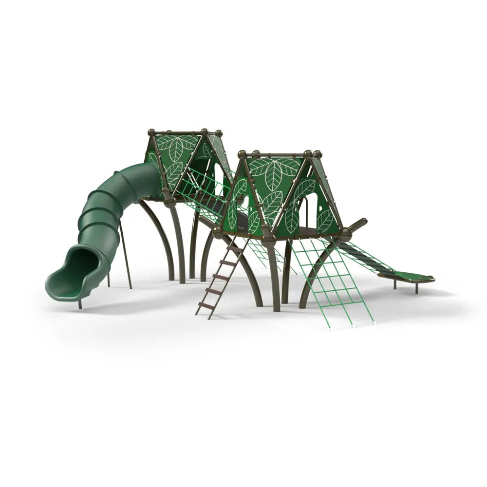 Ascend Dual Treefort Rope Climber Commercial Slide Playgrounds Etc