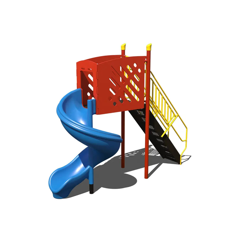 Open Spiral Freestanding Playground Slide Commercial Slide ...